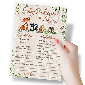 Printed Party Woodland Baby Shower Game Set – 5 Fun Games & Activities for Boy or Girl, Woodland Forest Animals Theme, 50 Guests