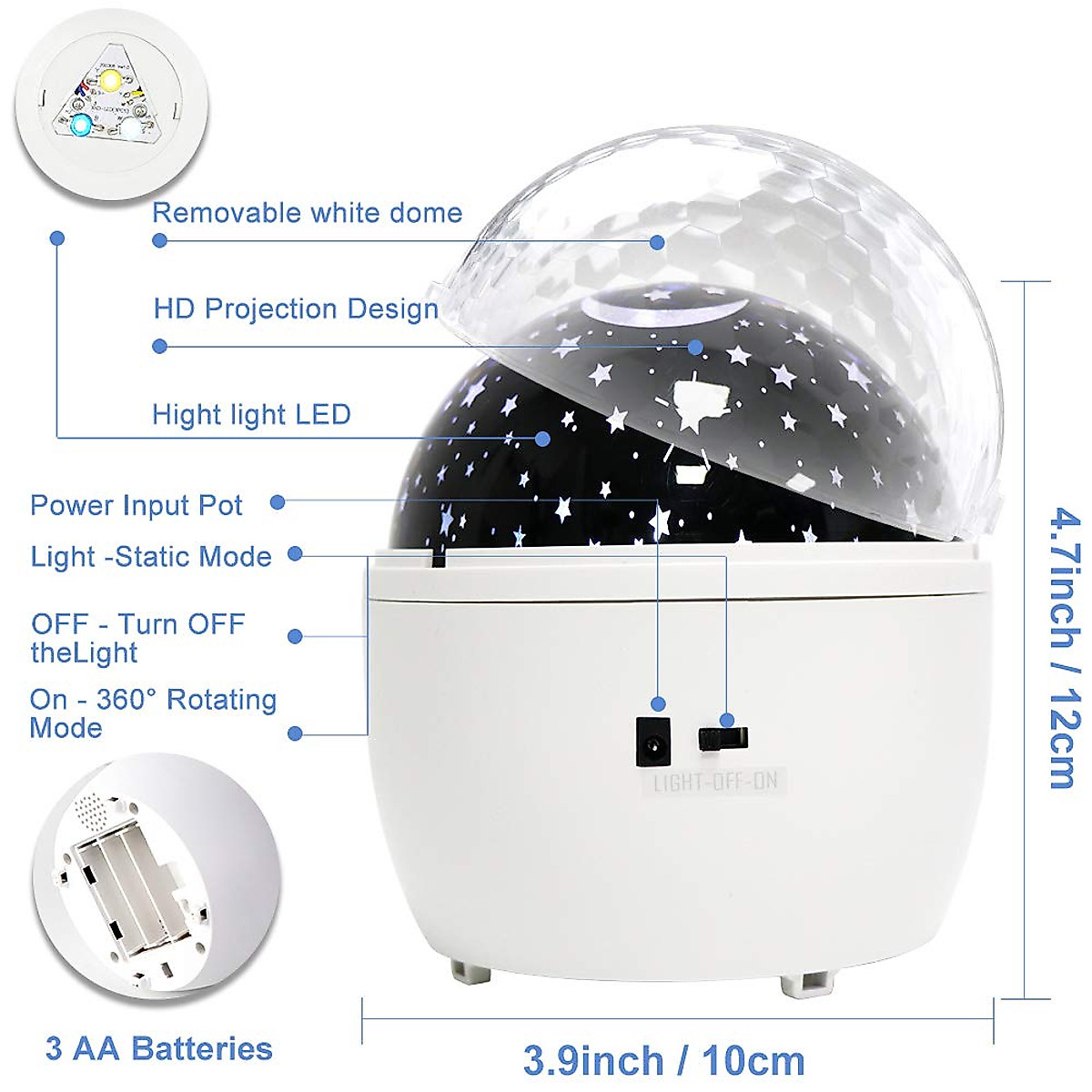 Aytai Star Projector Night Lights for Kids with Timer, Moon Star Projector Light with 3 Kind of Shells 21 Changing Modes, Galaxy Light Projector for Bedroom Baby Nursery Birthday Christmas Gifts