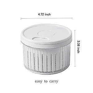 KAFUN 3Pack Berry Keeper Container,Berry Storage Container for Fridge with Lids,Fruit Produce Saver with Removable Strainer Basket,Scallion Storage Box,Fresh Keeper for Scallion Ginger Garlic