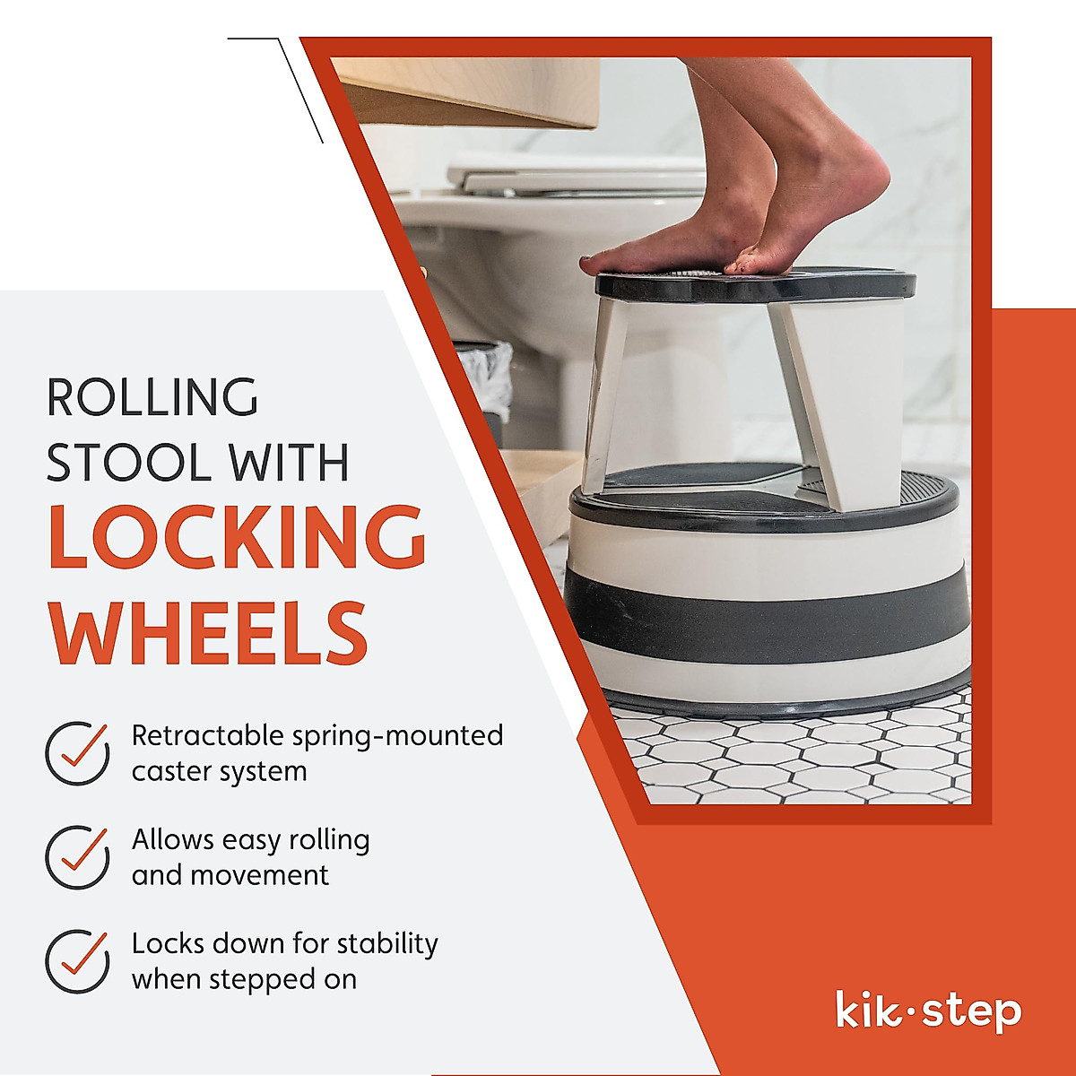 Cramer Kik Step Steel Step Stool - Two Step Stool, Holds 350 lbs (White)