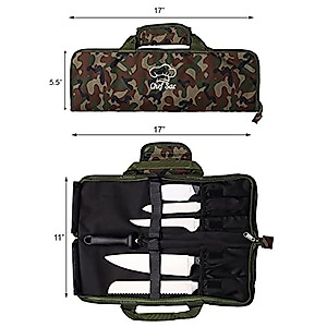 Chef Sac Chef Knife Roll Bag Travel Case | 8+ Slots for Knives & Tools | 2 Flaps with Cleaver & Mesh Pocket | Chef Knife Case for Professional & Culinary Work | Knives Not Included (Army Green)