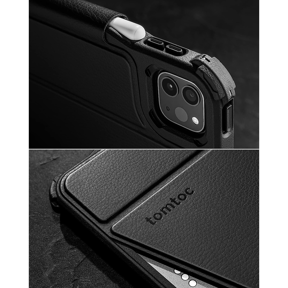 tomtoc iPad Pro Case Ultra Detachable for 11-inch iPad Pro 4th/3rd Gen (M2&M1), Protective Case with Airbag Protectors & 3 Magnetic Stand Modes Cover, Supporting Wireless Apple Pencil Charging