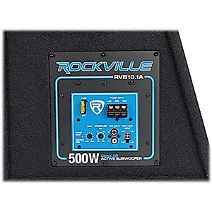 Rockville RVB10.1A 10 Inch 500W Active Powered Car Subwoofer+Sub Enclosure Box