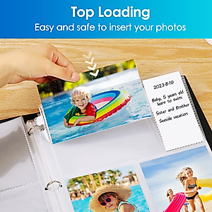 MaxGear Photo Sleeves for 3 Ring Binder 30 Pack - (4x6, for 180 Photos)，Archival Photo Pages Photo Album Refill Pages Photo Sheet Protector Page Protectors 8.5 x 11, Each Page Holds Six 4x6 Pictures