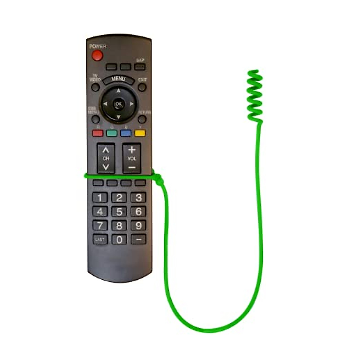 Remote Pigtail | Never Misplace Your Remote Again | Remote Tether | Lost Remote Solution | Fits Apple, Samsung, Sony, LG, Dyson and Other remotes | Silicone | 4-Pack (2 Green & 2 Orange)