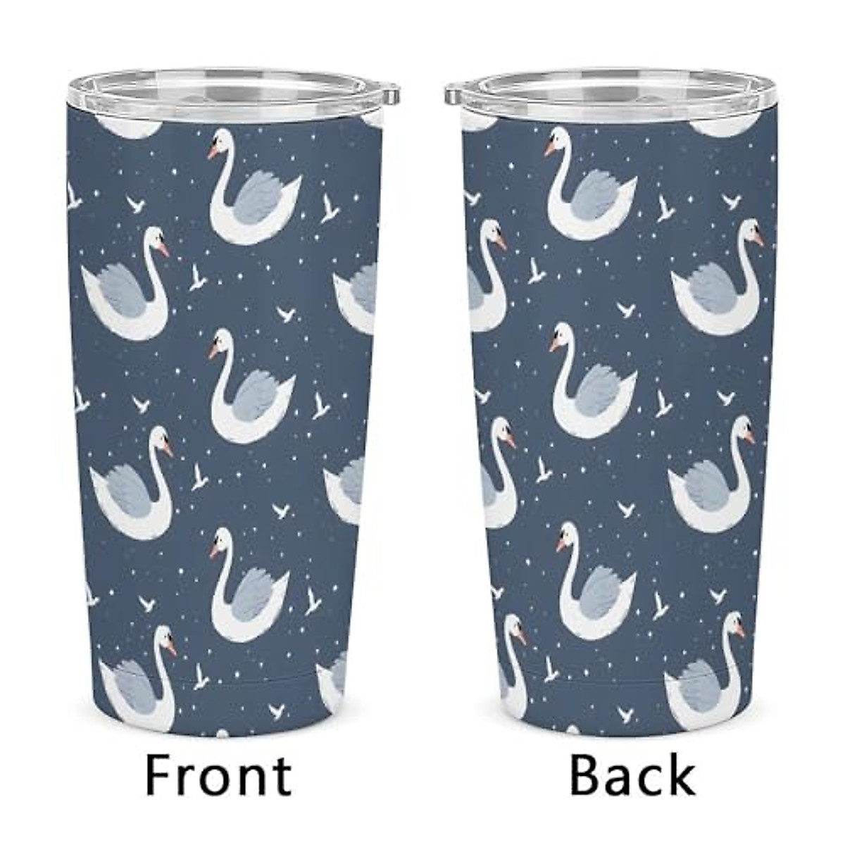 KIOWEIR Duck And Dark Background Stainless Steel Tumbler 20oz With Lid And Straw, Insulated Tumblers Coffee Cup, Travel Mug for Ice Drink & Hot Beverage for Women Men Boys Girls