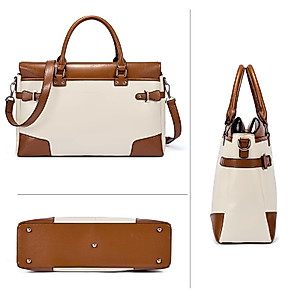 BOSTANTEN Briefcase for Women Leather Laptop Bag 15.6 inch Computer Messenger Office Business Work Tote