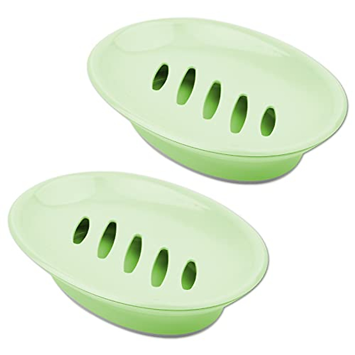 KUFUNG Soap Tray, Soap Dish, Soap Case Holder for Bathroom Shower Waterfall Drainer Kitchen, Keep Soap Dry & Easy to Clean (Mint Green, Plastic)