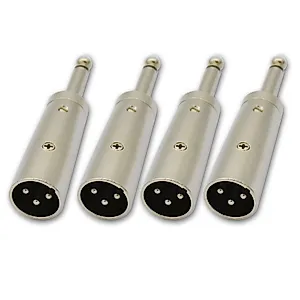 Czyuntuo XLR to 1/4 Adapter Audio Connector,XLR Male to 6.35mm TS Plug Jack adapters kit Unbalanced Gender Changer Converter for Mixer, Speaker, Microphone, Snack Cable-4 Pack