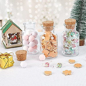 CUCUMI 12pcs 150ml Glass Spice Jars with Lids Reusable Glass Spice Bottles with Cork, 100pcs Blank Square Stickers 1pcs Test Tube Brush for Storing Tea Herbs and Spices