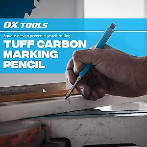 OX Tools Pro Tuff Carbon Marking Pencil | Pencil Holder with Sharpener & Belt Clip