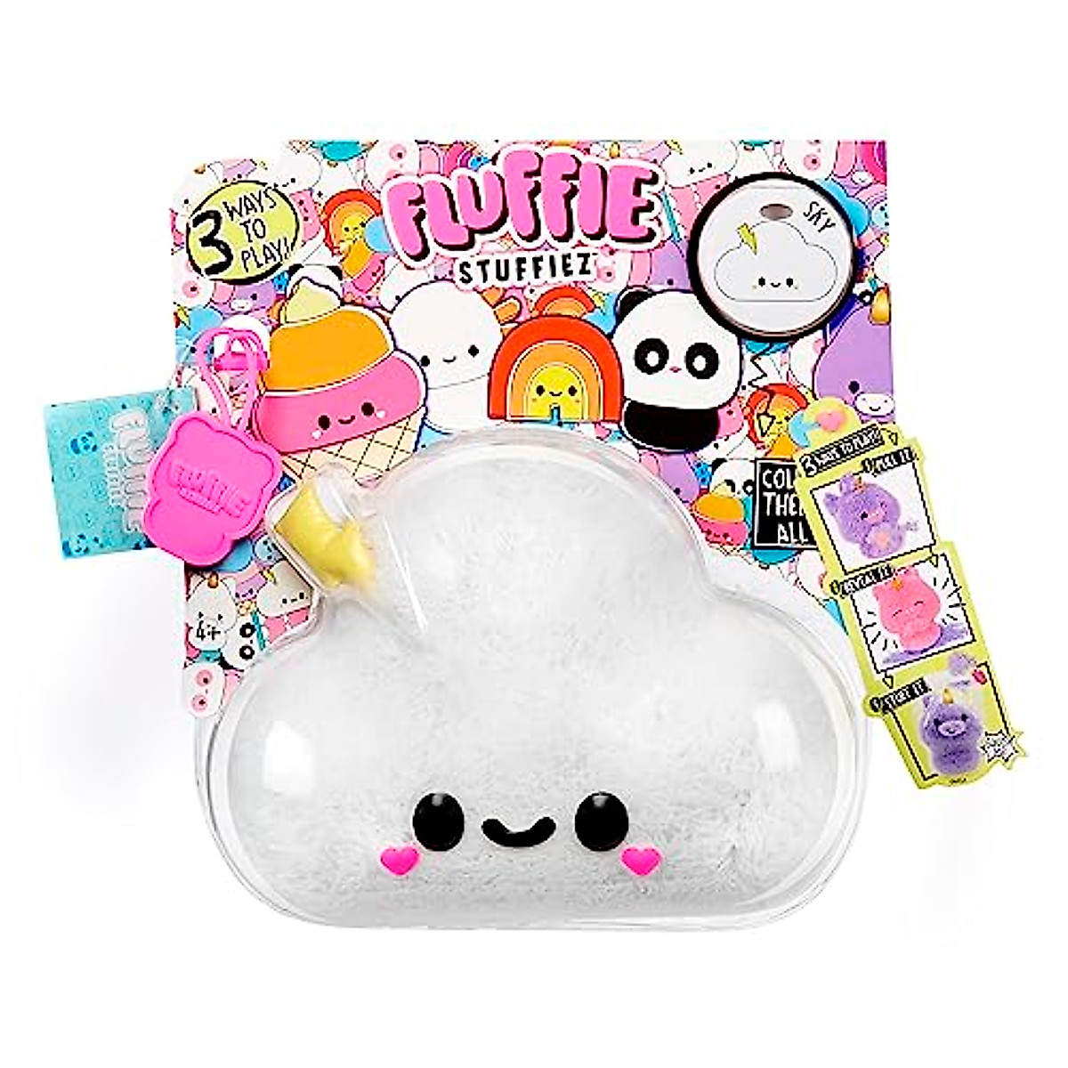 Fluffie Stuffiez Cloud Small Collectible Feature Plush - Surprise Reveal Unboxing with Huggable ASMR Fidget DIY Fur Pulling, Ultra Soft Fluff