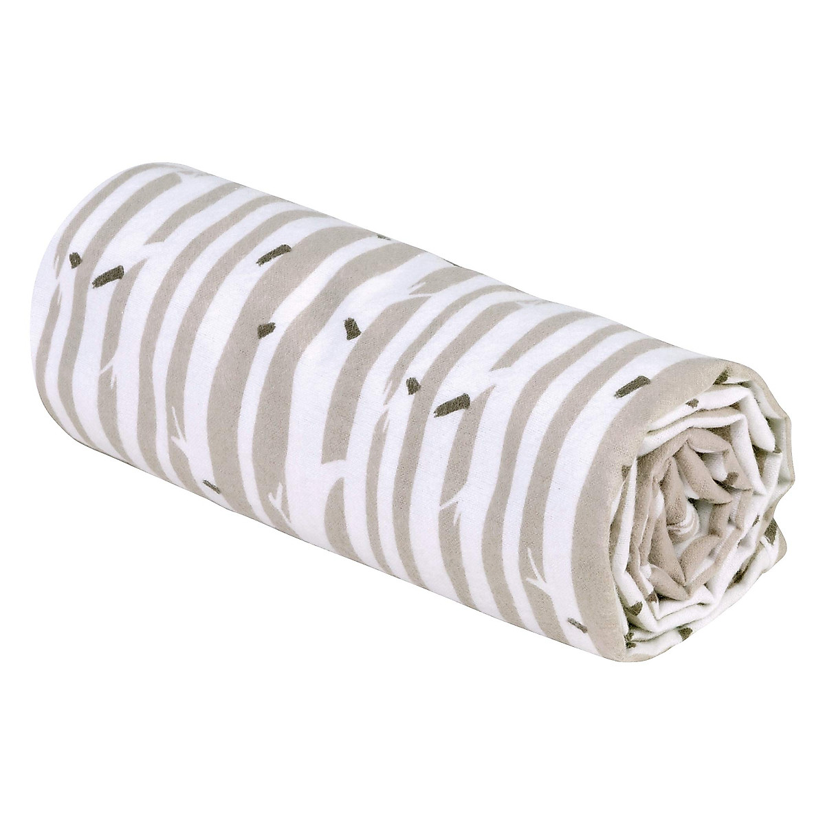 Trend Lab Birch Stripe Jumbo Deluxe Flannel Swaddle Blanket-Birch Stripe, 100% Cotton Flannel, Gray and White, 48 in x 48 in