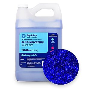 Dry & Dry [7.5 LBS] Blue Indicating Silica Gel Beads(Industry Standard 3-5 mm) - Reusable Desiccant Beads Silica Beads(Blue to Pink)