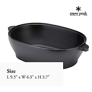 Snow Peak Micro Oval - Small Dutch Oven - Home & Outdoor Kitchen - Camping - 5.7 lbs