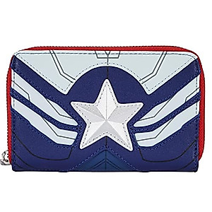 Loungefly Marvel Falcon Captain America Cosplay Zip-Around Wallet Captain America One Size