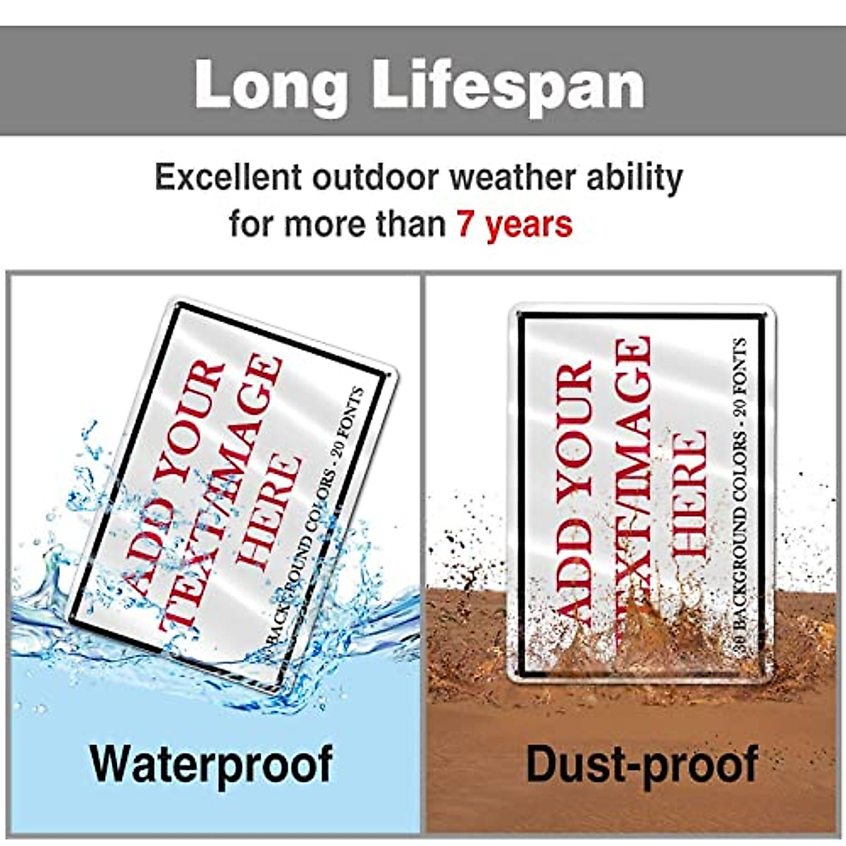 Custom Signs Outdoor Metal Sign - 12 x 8 Personalized Aluminum Rust-Proof Entrance Signs, Garden Signs, Hazard Signs, Intersection Signs, Parking Signs, Decorative Signs (Black Text Box)