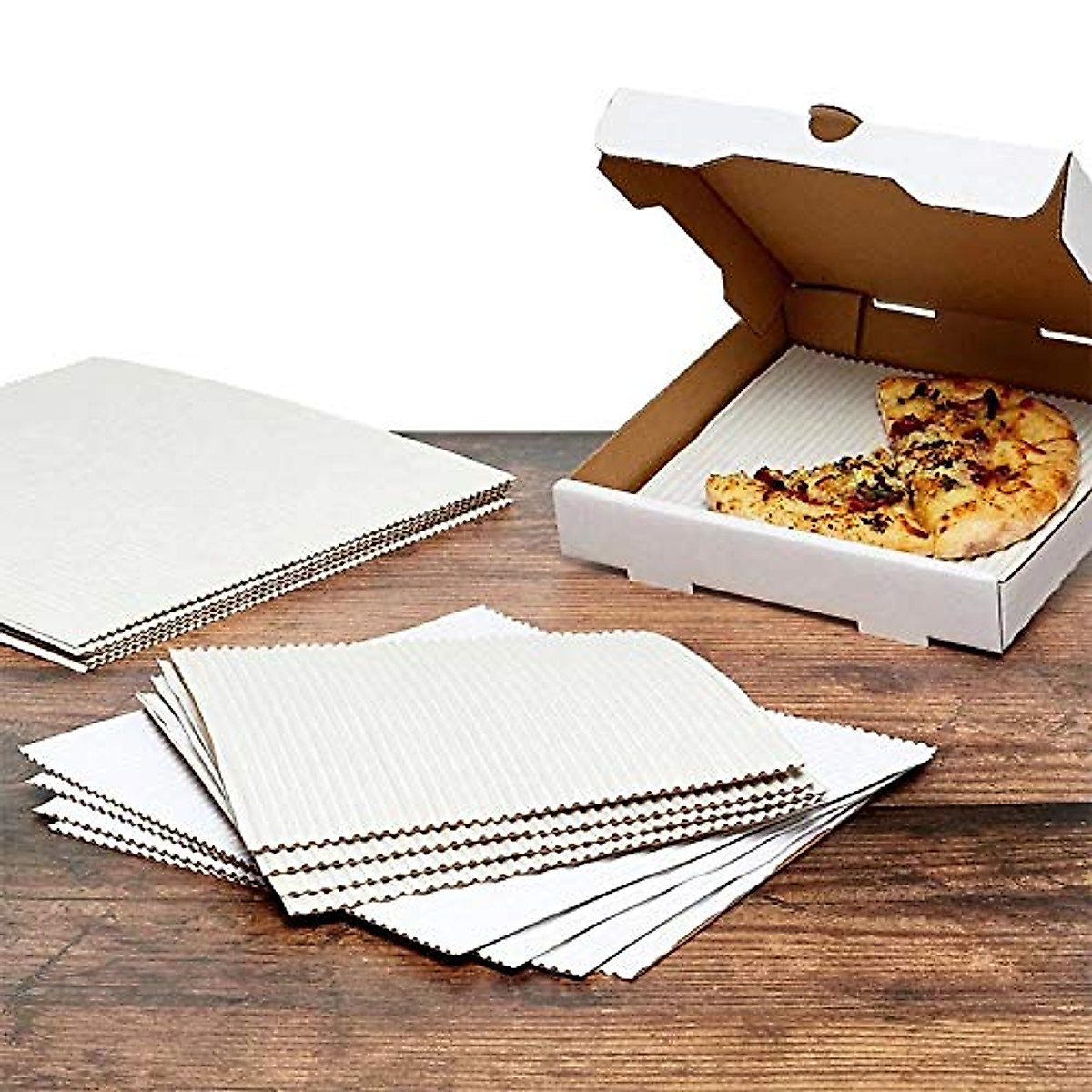 Paper Mart 14 X 14 Corrugated Grease Resistant Pizza Sheet, Brown, 100% Recycled Paper