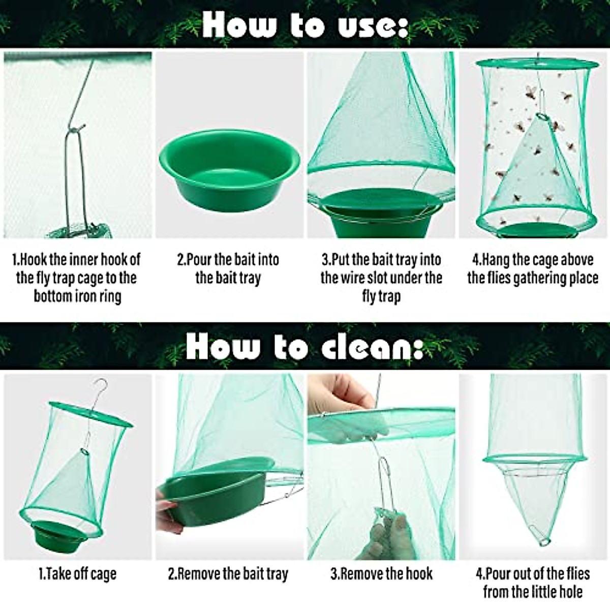 12 Pieces Ranch Green Cage Most Effective Ranch Green Cage Reusable Green Cage with Pots for Indoor or Outdoor Family Farms Park Restaurants