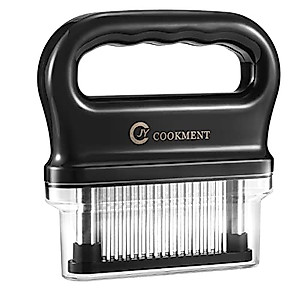 Meat Tenderizer with 48 Stainless Steel Ultra Sharp Needle Blades, Kitchen Cooking Tool Best for Tenderizing, BBQ, Marinade by JY COOKMENT