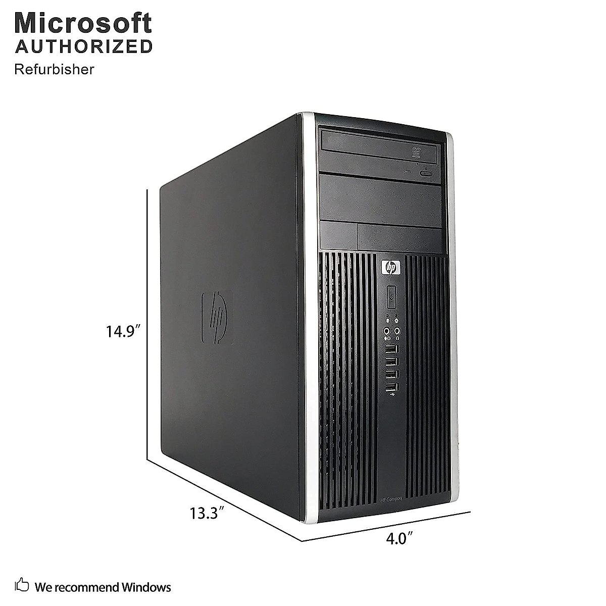 HP Compaq Elite 8300 MT PC,Intel Core I5 3570 up to 3.8GHz,12G DDR3,120G SSD + 500G,VGA,DP,USB 3.0,WiFi,DVDRW,BT 4.0,Win10 64 Bit-Multi-Language(CI5)(Certified Refurbished)