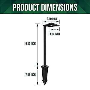 GKOLED 6 Pack Low Voltage LED Landscape Pathway Light, Outdoor Garden Yard Walkway Sidewalk Driveway Lighting, Waterproof Path Lights with Large Stake, 3W 3000K, Die-cast Aluminum Housing, Black