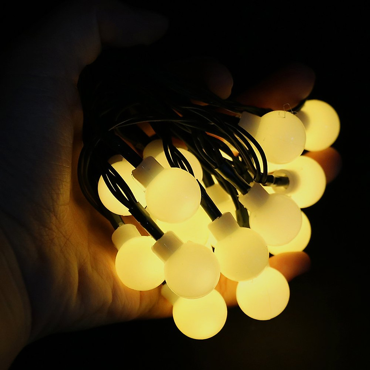 XUNATA 40ft Solar LED String Lights, Flexible Waterproof 100 LEDs White Ball Lights for Indoor Outdoor Home Patio Lawn Garden Party Holiday Decorations(Warm White)