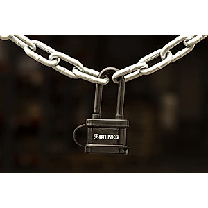 BRINKS - 40mm Laminated Steel Weather Resistant Padlock with 2” Shackle - Vinyl Wrapped and Chrome Plated with Hardened Steel Shackle, 172-42051, Black