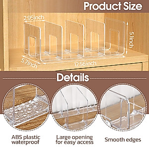 2pcs Clear Plastic Purse Handbag Organizer 4 Sections Bag Closet Shelf Divider Purse Display Stand Handbag Storage Organizer Clear Desk File Sorter Stand Holder Bookshelf (2)