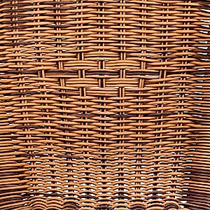 Flash Furniture Cadiz Series Dark Red Bamboo-Aluminum Indoor-Outdoor Restaurant-Patio Chair with Burning Brown Rattan