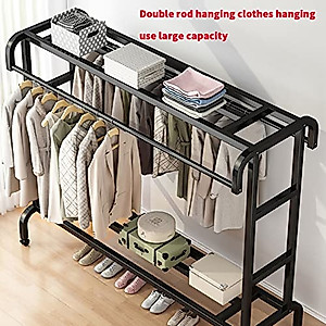 OTBK Garment Rack Heavy Duty Coat Rack Metal Clothing Rack with Bottom Shelf Garment Rack for Hanging Clothes Shirts Jeans and Coats (Color : White, Size : 150cm)