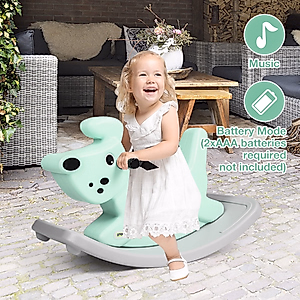 Vilobos Rocking Horse Outdoor Rocking Toy with Music for Toddler Baby Kids Ages 1-3 Year Old Boy Girl Green