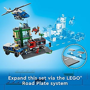 LEGO City Police Chase 60317 Bank with Helicopter, Drone and 2 Truck Toys for Kids 7 Plus Years Old, 2022 Adventures Series Building Sets
