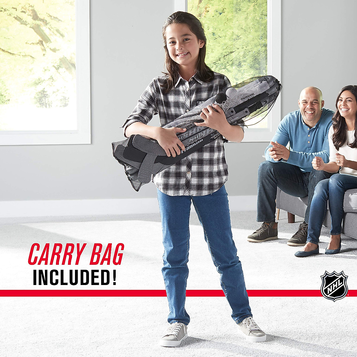 Franklin Sports NHL Mini Hockey Goal Set of 2 - Black - Includes Mini Hockey Goals, 4 Hockey Sticks, 2 Goalie Sticks, and 4 Foam Hockey Balls