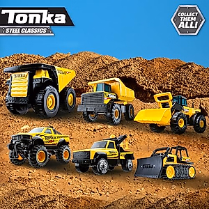 Tonka Steel Classics Trencher - Made with Steel & Sturdy Plastic, Yellow Toy Construction Truck, Boys and Girls, Kids, Toddlers, Ages 3+