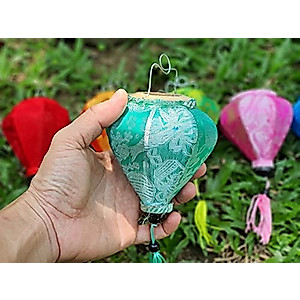 Set of 8 Mini String Silk Lanterns 10cm Vietnam Lanterns for Wedding Decor Christmass Tree Decor Home Decor Garden Party Decor