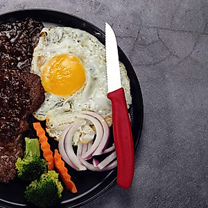 Victorinox Swiss Classic 3 1/4 inch Wavy Red Paring Knife, 3.1 inches