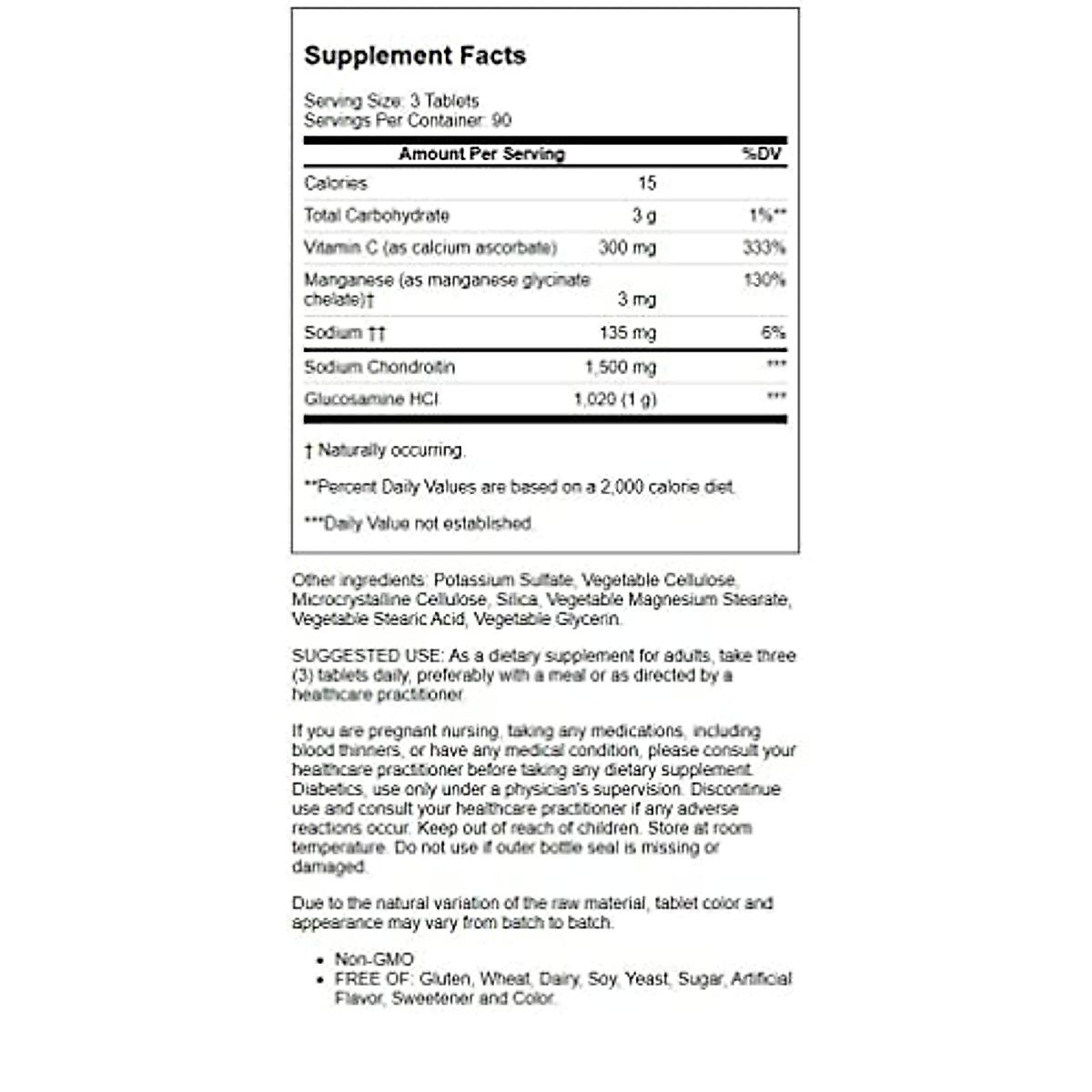 Solgar Glucosamine Chondroitin Complex, Extra Strength, 270 Tablets