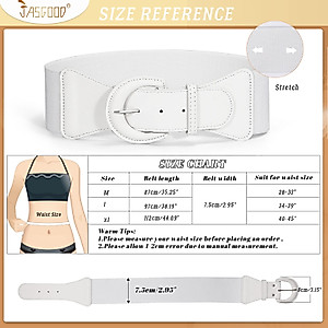 JASGOOD Women Retro Wide Stretchy Waist Belt, Vintage Chunky Buckle Belts for Dress