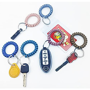 Aolalow 6pcs Wrist coil Wrist Stretchable Wristband Wristlet Keychain Wrist Key Chain Wristlet for Sauna Gym Pool ID Badge Holder Key…