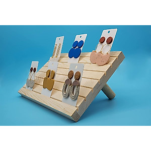 Yuson Products Natural Wood Earring Display Stands For Shows Earring Holders For Selling Portable Earring Display Polaroid Display Multiple Business Card Holder Display Girly Business Card Holder Desk