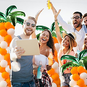 VYNYJOAN 10PCS Coconut Tree Leaves Foil Balloons 36 Inch Palm Leaf Balloons for Birthday, Baby Shower Party Supplies Hawaii Luau Beach Tropical Summer Party Decoration