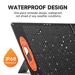 TWELSEAVAN 100W Solar Panel for Jackery/EF/Bluetti/Anker/Goal Zero Power Station, IP68 Waterproof 23.5% Efficiency ETFE Portable Foldable Solar Charger with Adjustable Kickstand for Camping Outdoor