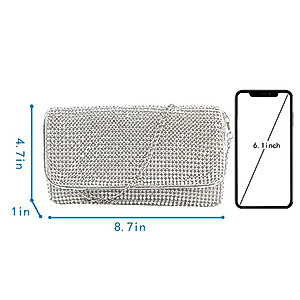 Buddy Supplies Evening Bag Women Envelope Rhinestone Handbag Wedding Party Clutch Purse, Glitter