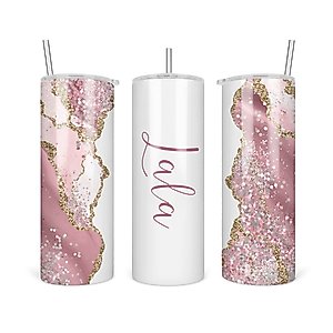 HTDesigns Lala Tumbler For Grandma For Mother's Day - Lala Travel Mug - Grandma Tumbler For Mother's Day - Cute Mother's Day Gift For Lala, White, 20oz