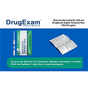 25 Pack - DrugExam Made in USA, FYT Urine Test Kit, Urine Test Strips, Highly Sensitive and Easy to Use. Drug Test Kit. Fen Test Kit. Highly Sensive Urine Test Kit.