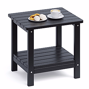 UDPATIO Outdoor Side Table for Patio, XXL Double Rectangular Adirondack Table Poolside Patio Table, HDPE End Table for Outside Backyard Pool Indoor Companion, Easy Maintenance All Weather