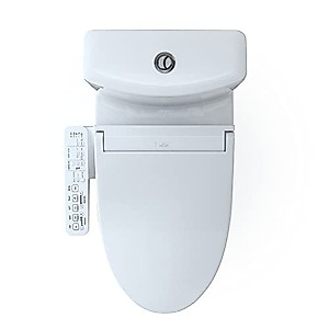 Aquia IV 2-Piece 0.8/1.28 GPF Dual Flush Elongated ADA Comfort Height Toilet in Cotton White, C2 Washlet Seat Included