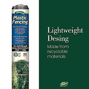 DALEN Gardeneer Plastic Fence for Garden Edging, Lightweight Fencing Role for Yards and Gardens, Protective Barrier for Plants, Flowers, Lawn, Rabbits, Chicken, Poultry, Dogs, and Other Pests