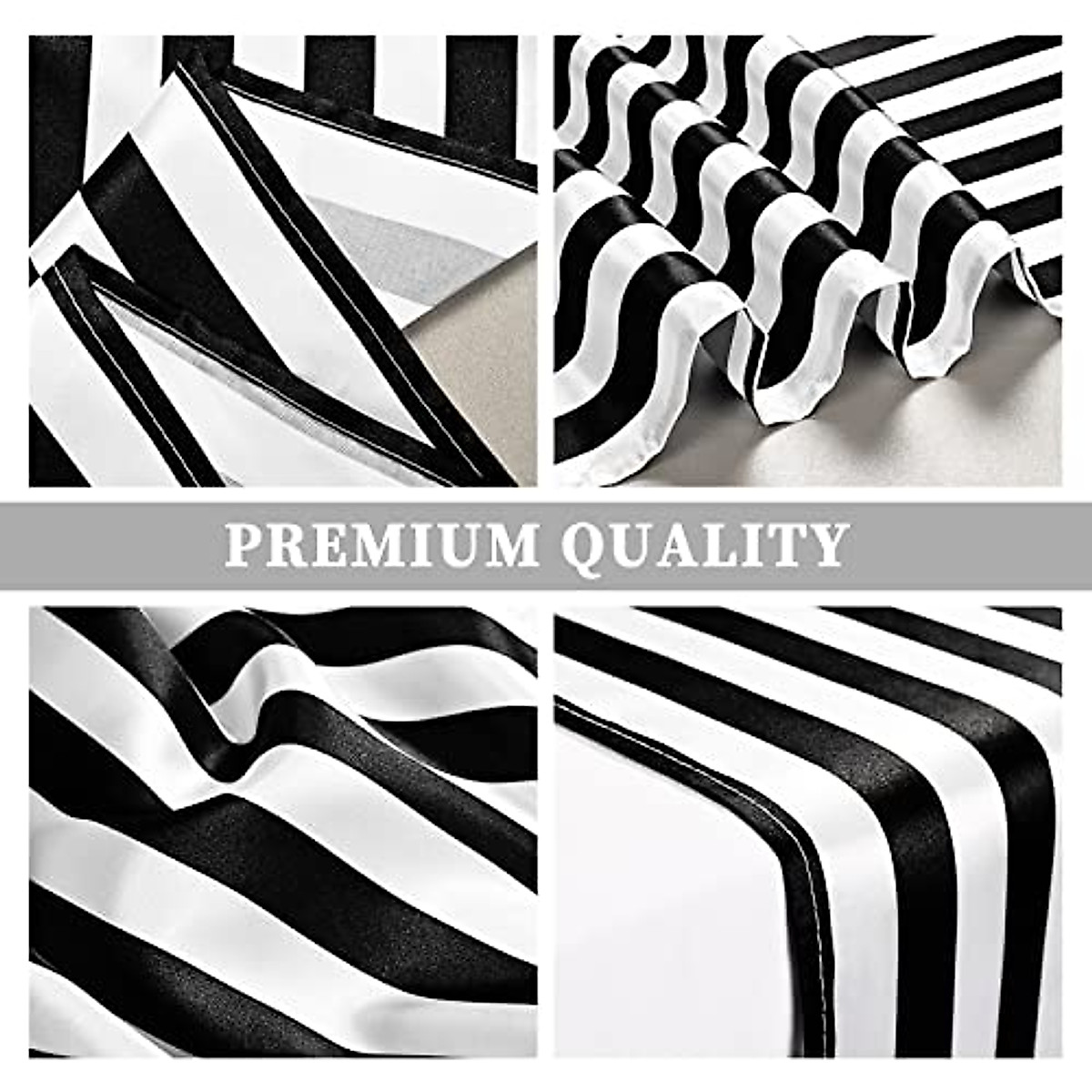 10 Pack Striped Table Runner Polyester Table Decor Classic Black and White Striped Table Runner Modern Elegant Design for Indoor Outdoor Events Banquet Party Wedding (12 x 72 Inch)